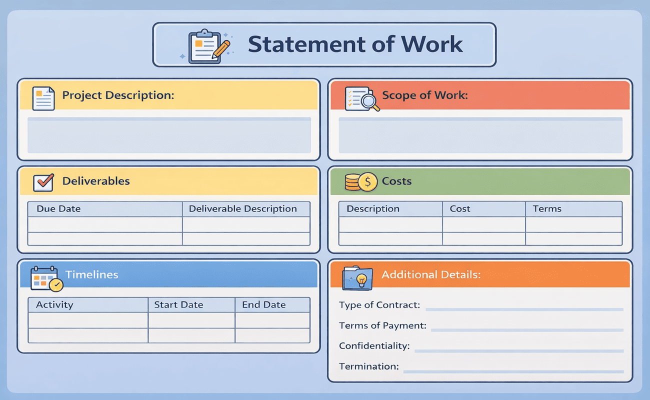 Statement of Work: Definition, Type, Example & Template | PM Study Circle