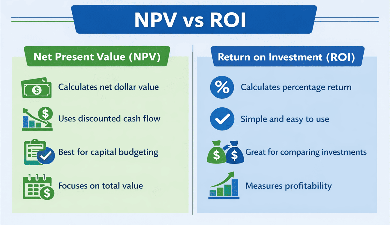 NPV Vs ROI: A Project Manager’s Guide to Choosing the Right Metric | PM ...