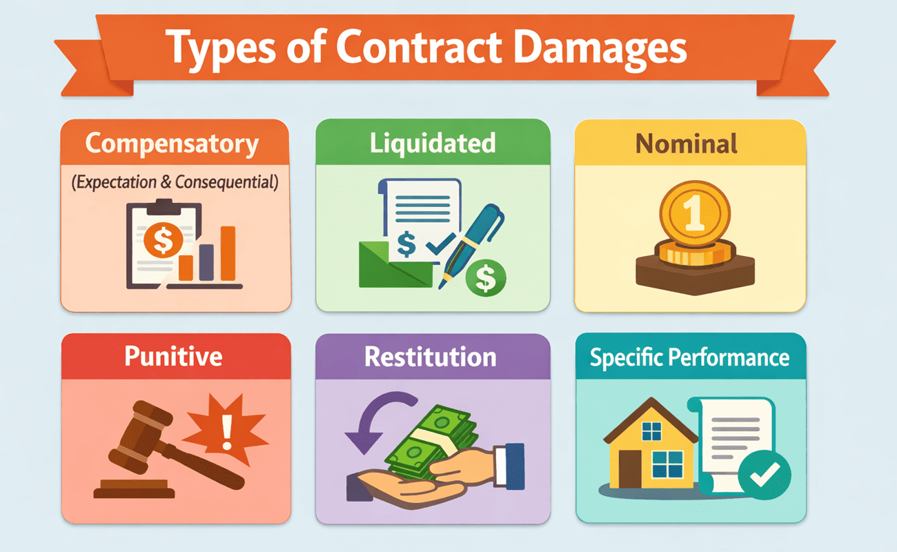 Understanding Contract Damages: Types, Examples & Remedies | PM Study ...
