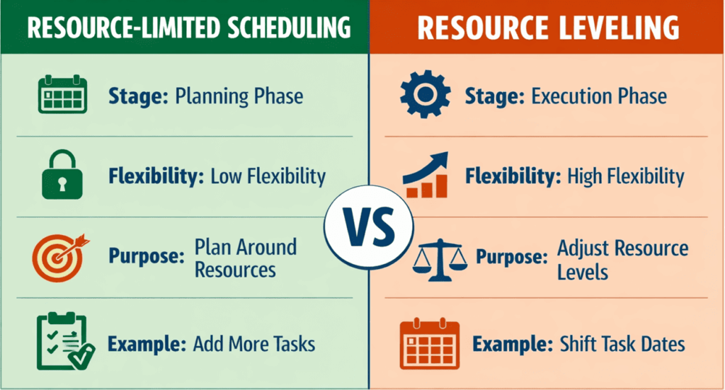 Resource Limited Scheduling Vs Resource Leveling | PM Study Circle
