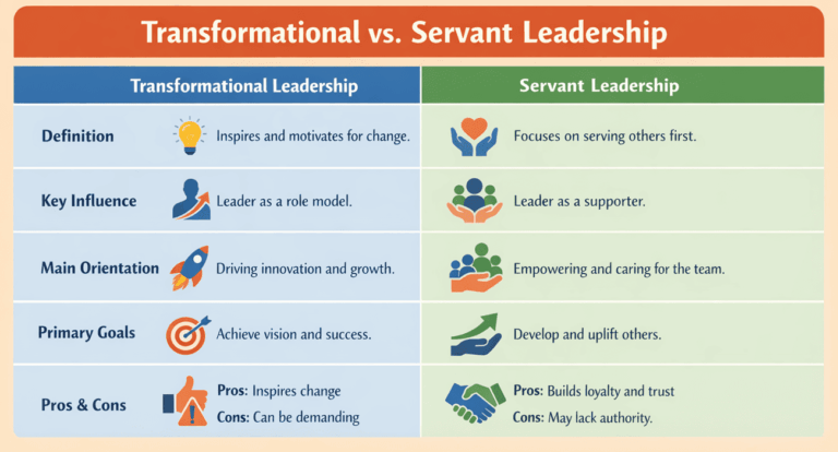 Transformational Vs Servant Leadership: Key Differences and Blend Tips ...