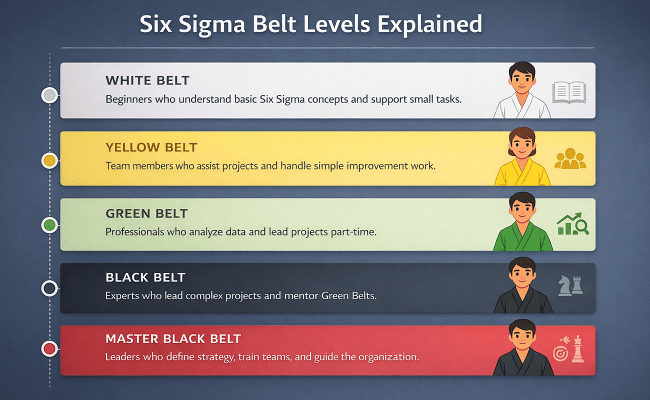 Six Sigma Belt Levels: Choose the Right Certification Level | PM Study ...